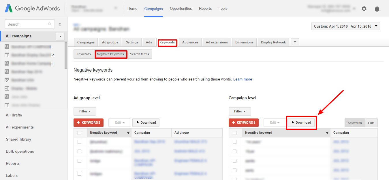Importing Negative Keyword From AdWords To Bing Ads Karooya Importing Negative Keyword From AdWords To Bing Ads Karooya