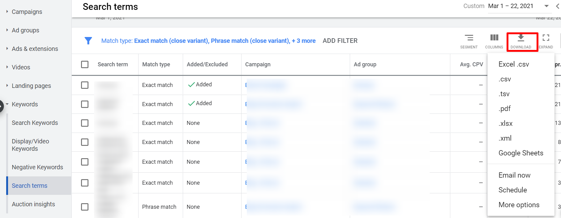 How To Identify Negative Keywords Through Google Ads Search Terms ...